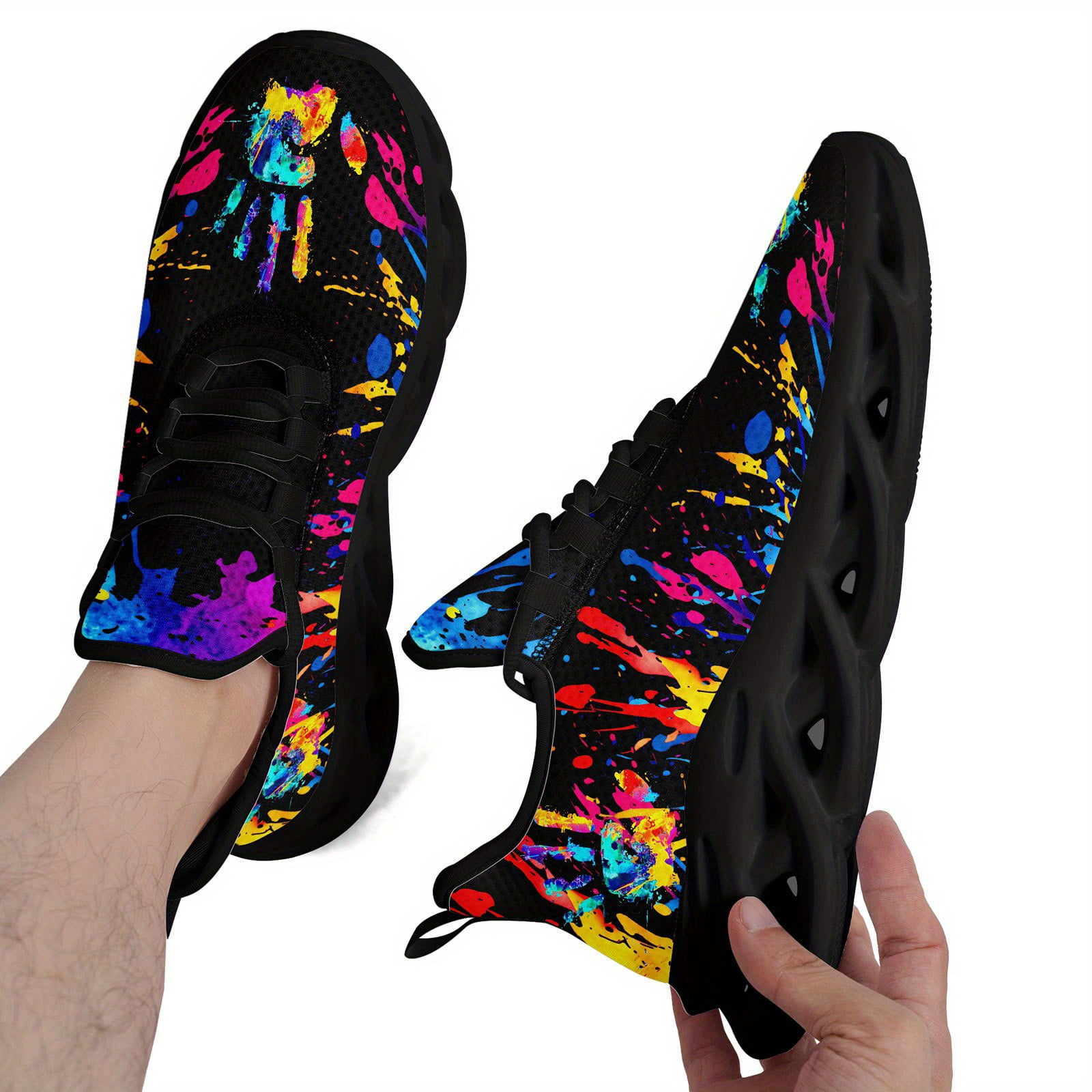 Coolcustomize Women's Fashionable Athletic Shoes With A Colorful Spray ...