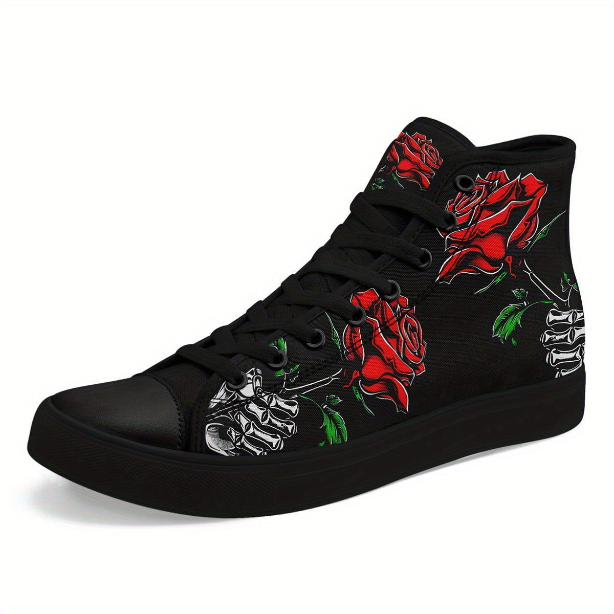 Coolcustomize Women's Gothic Punk Sneakers - High-Top Shoes with Red ...