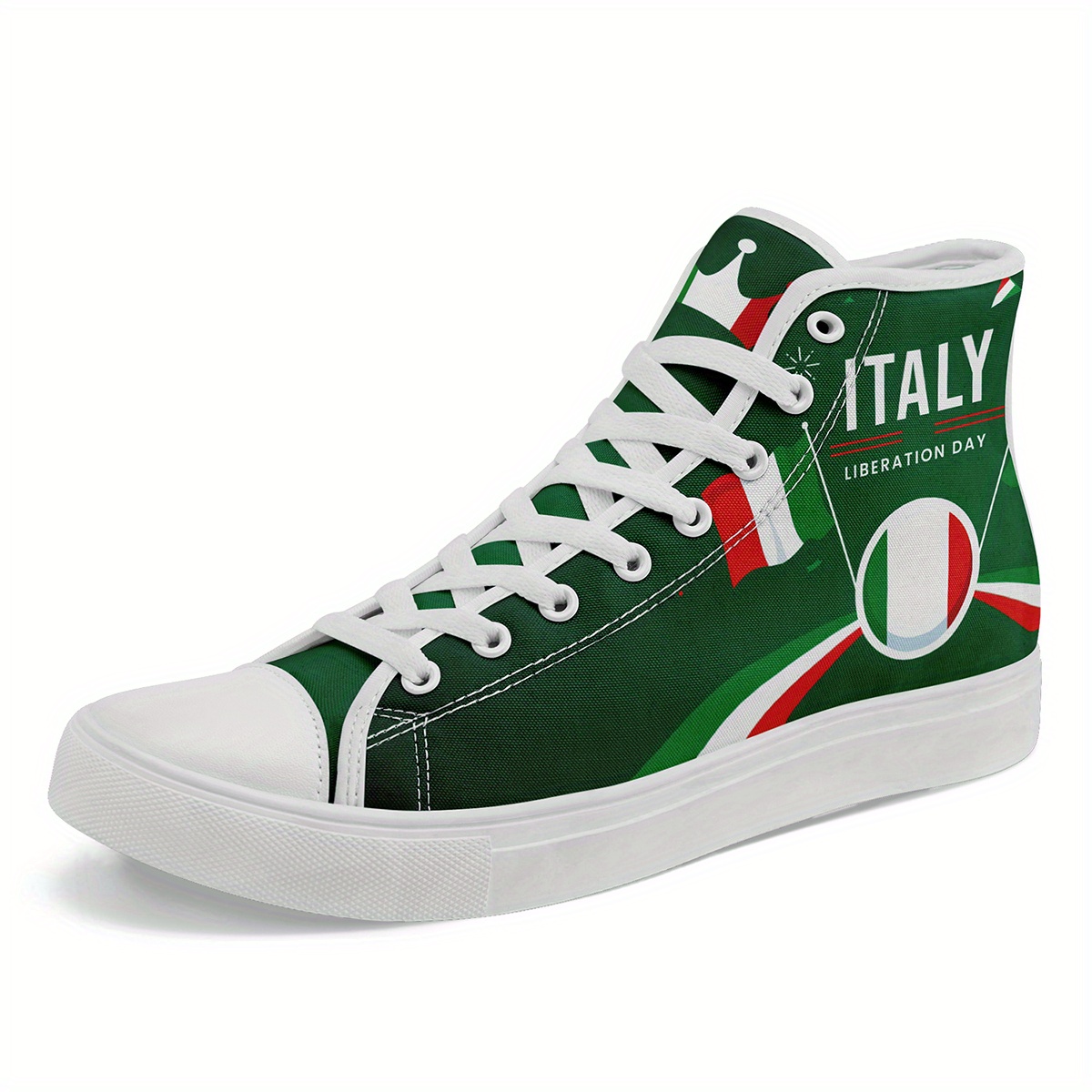Coolcustomize Women's Italian Flag High-Top Sneakers - Green, White ...