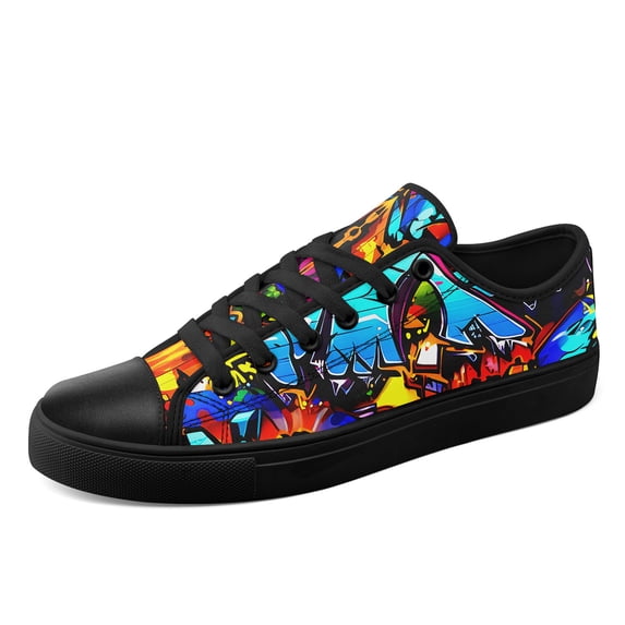 Coolcustomize Women's Plus Size Anime Graffiti Print Low-Top Casual ...