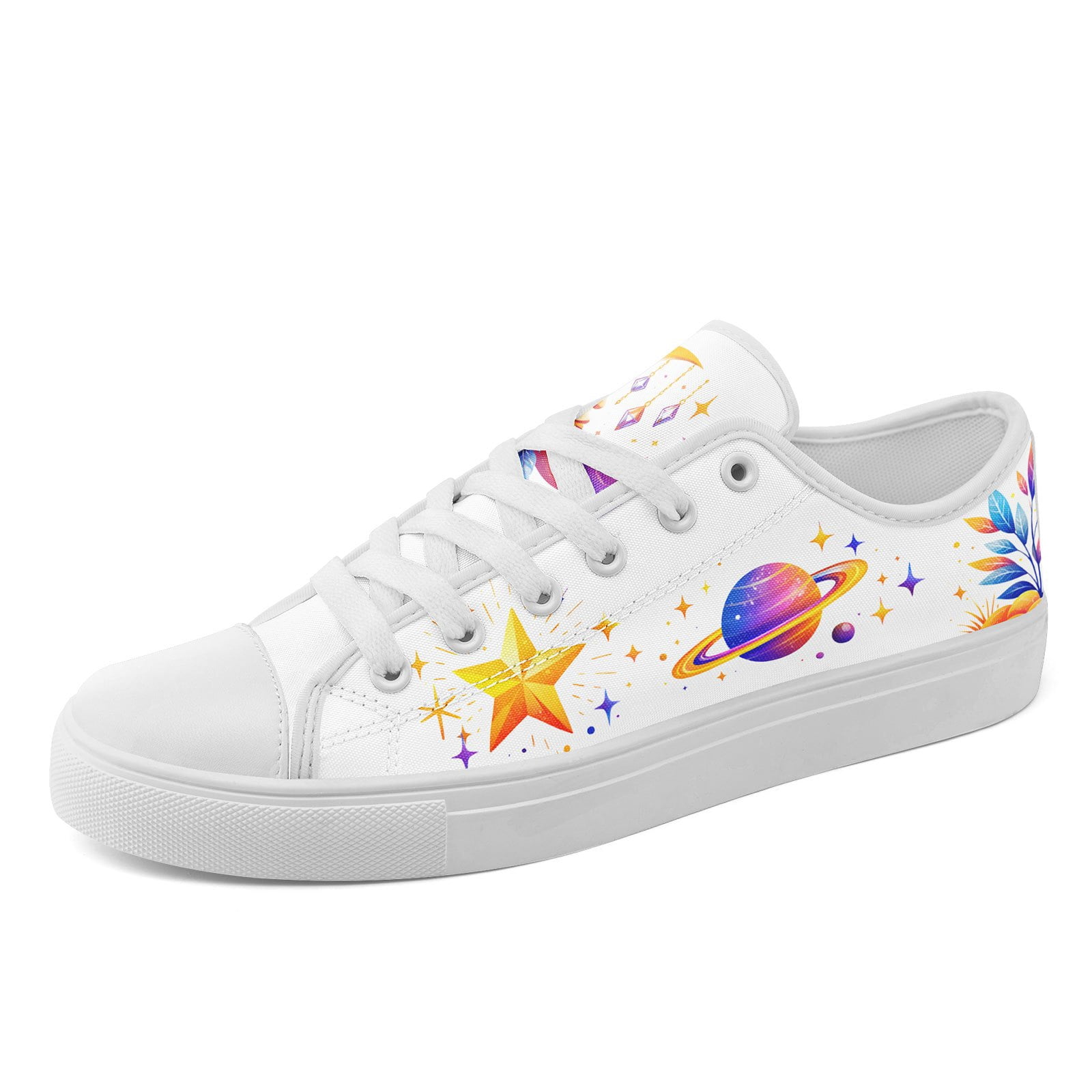 Coolcustomize Women's Plus Size Casual Shoes | Vibrant Planet Star ...