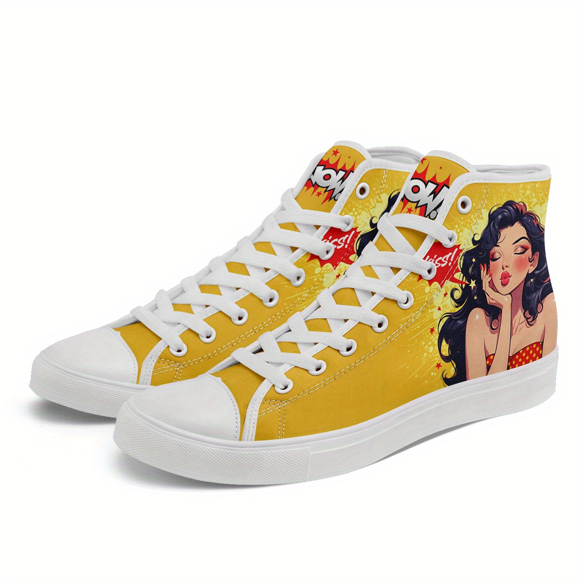 Coolcustomize Women's Pop Art High-Top Sneakers - Breathable Fabric ...