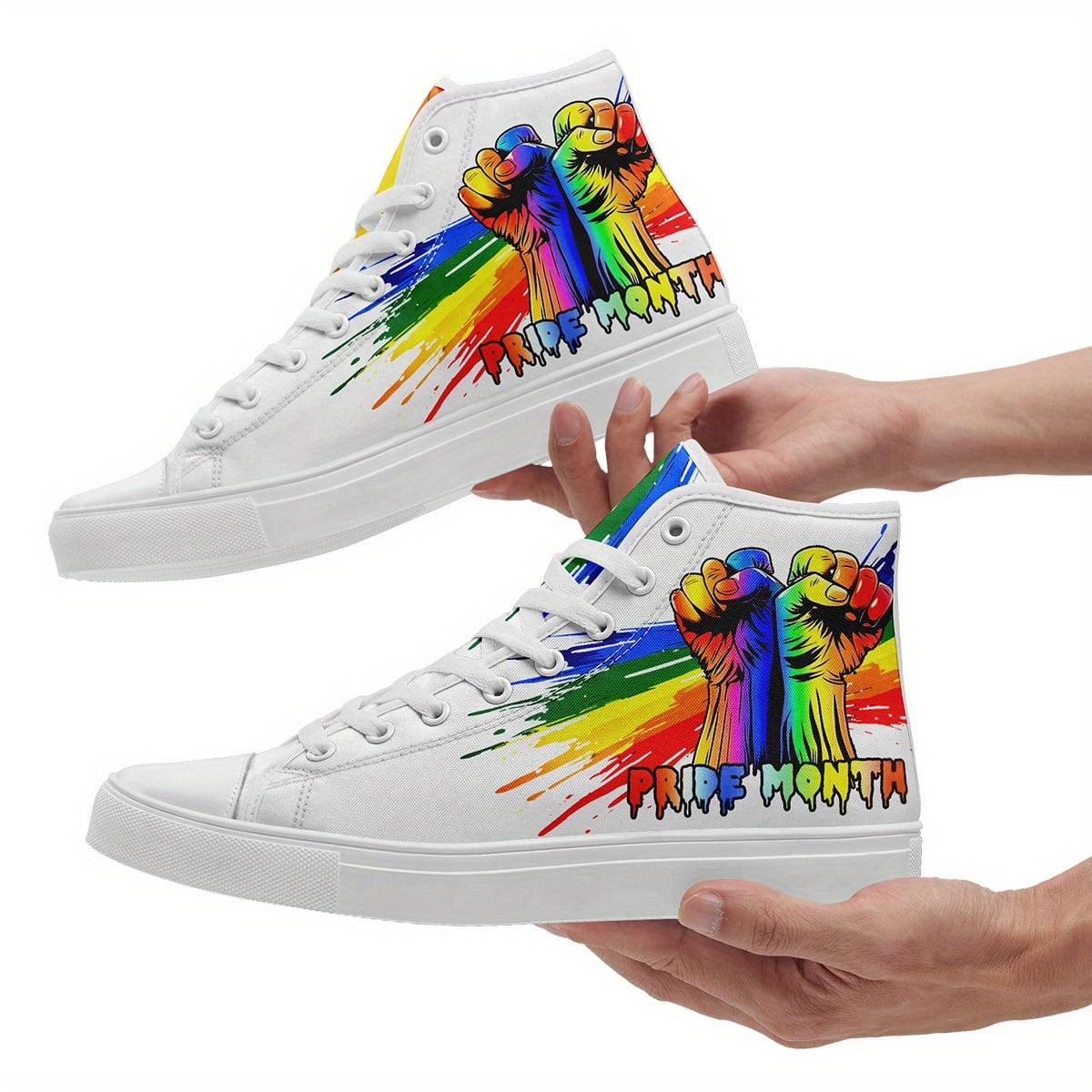 Coolcustomize Women's Pride Month Rainbow LGBT Design Sneakers ...