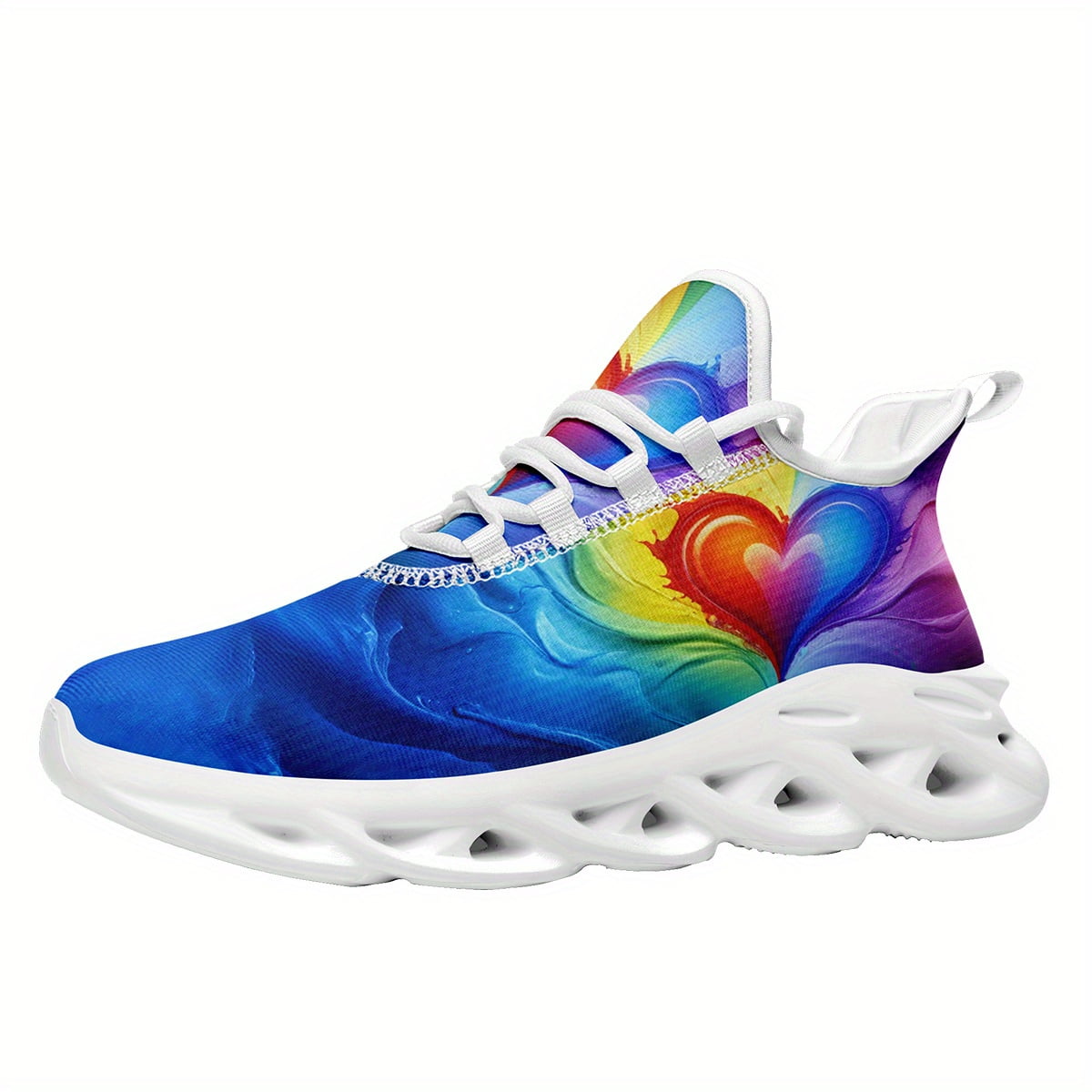 Coolcustomize Women's Rainbow Chunky Sneakers - Vibrant Gradient ...