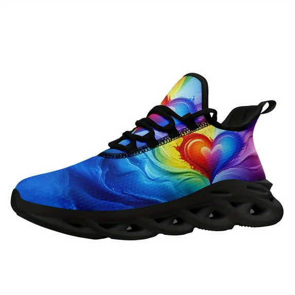 Coolcustomize Women's Rainbow Chunky Sneakers, Vibrant Gradient ...