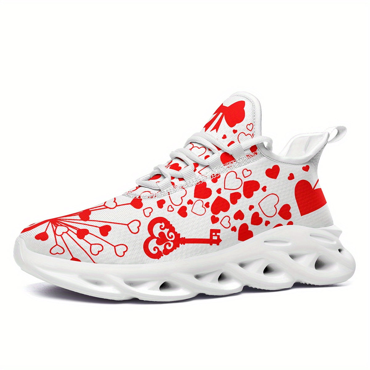 Coolcustomize Women's Red Heart Love Sneakers - Comfortable Walking ...
