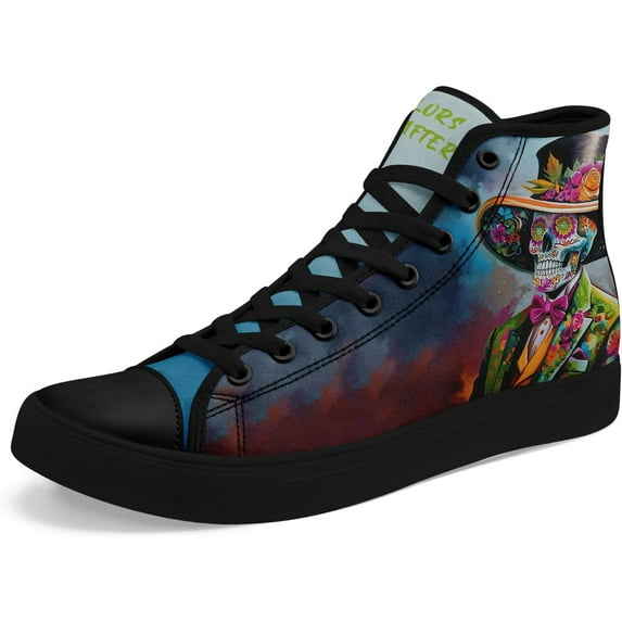 Coolcustomize Women's Sugar Skull Canvas Sneakers - Mexican Catrina Art ...
