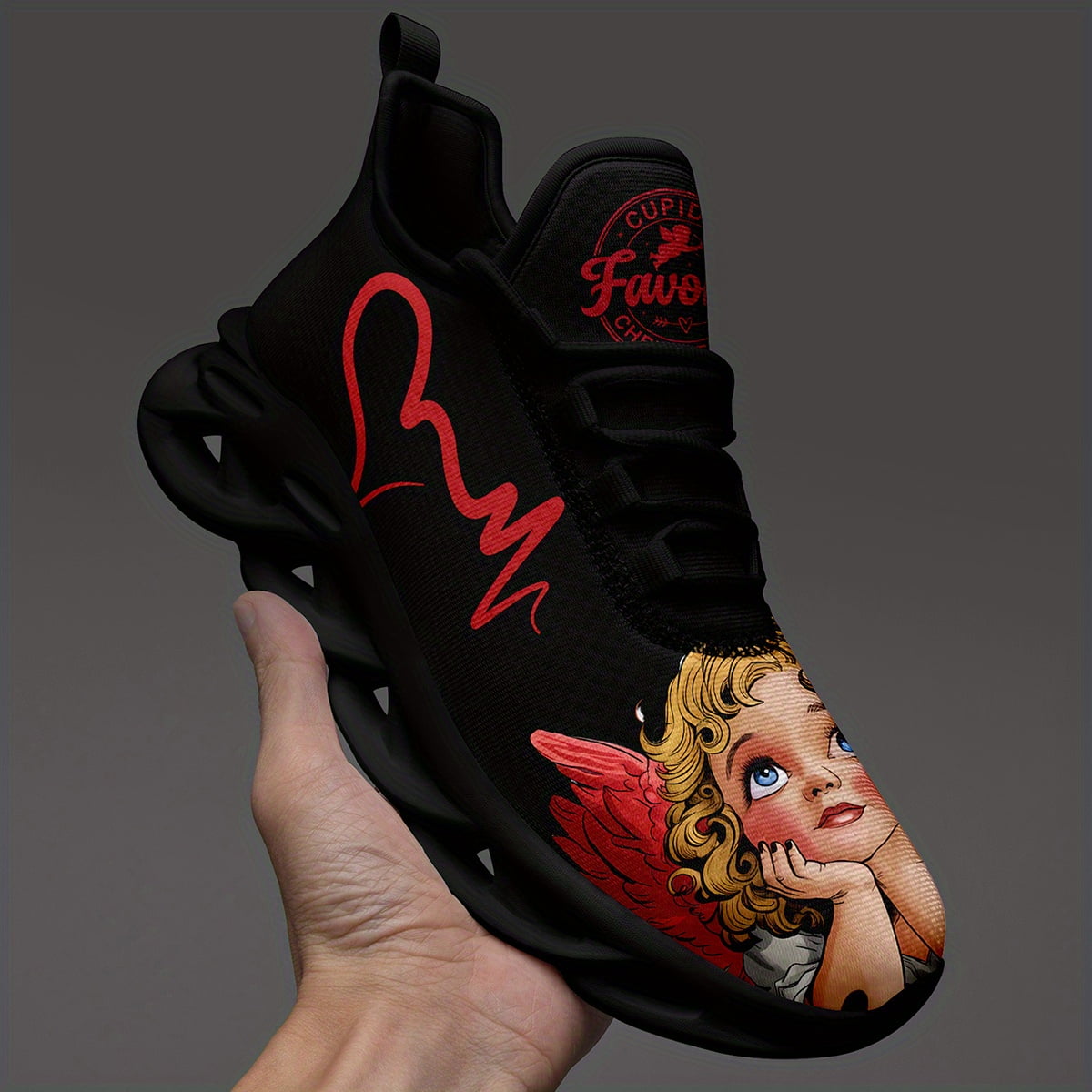 Coolcustomize Women's Valentine's Day Couple Shoes - Cupid Heart Design ...