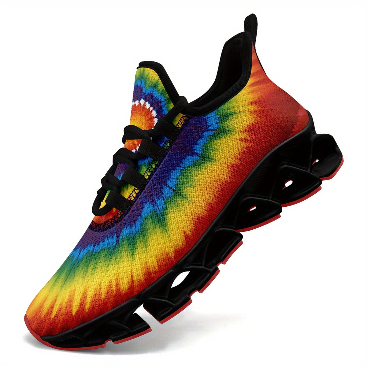 Coolcustomize Women's Vibrant Rainbow Tie-Dye Sneaker Wide, Comfortable ...