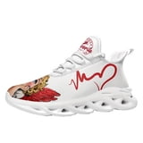 Coolcustomize Womens Cupid Heart Sneakers, White & Red Romantic Couple ...