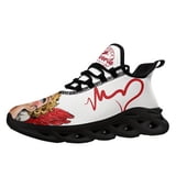 Coolcustomize Womens Cupid Heart Sneakers, White & Red Romantic Couple ...