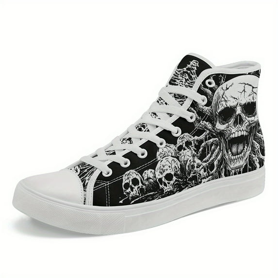 Coolcustomize Womens Gothic Skull & Crossbones High-Top Sneakers ...