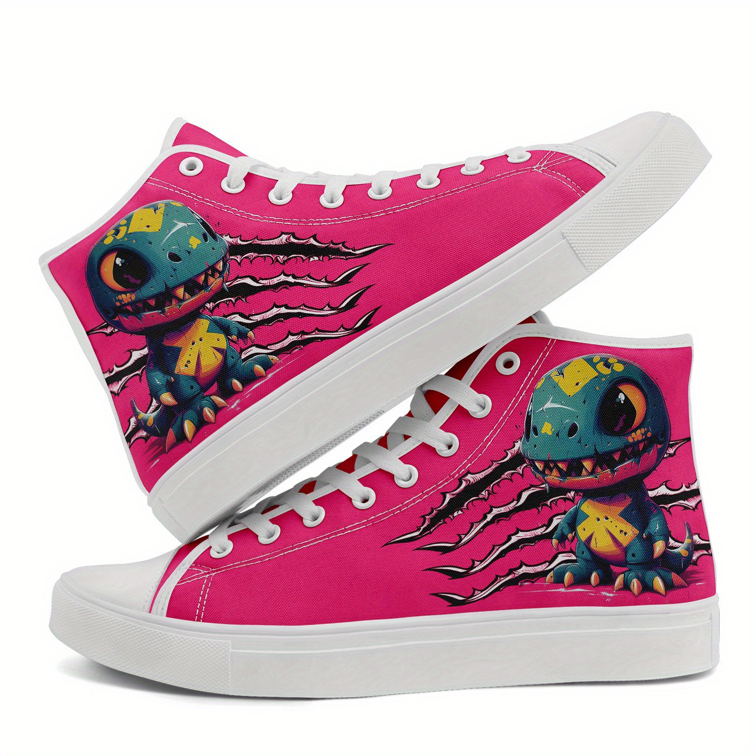 Coolcustomize Y2K Monster Style High-Top Sneakers for Men, Neon Shoes ...