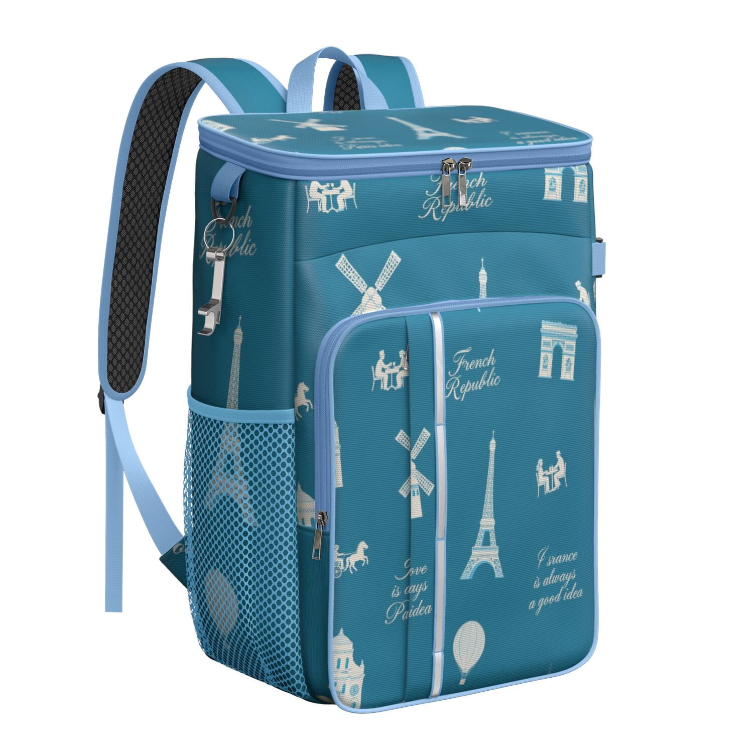 Cooler Backpack 26 Cans Eiffel Tower Drink Beverage Beer Bag Cooler ...