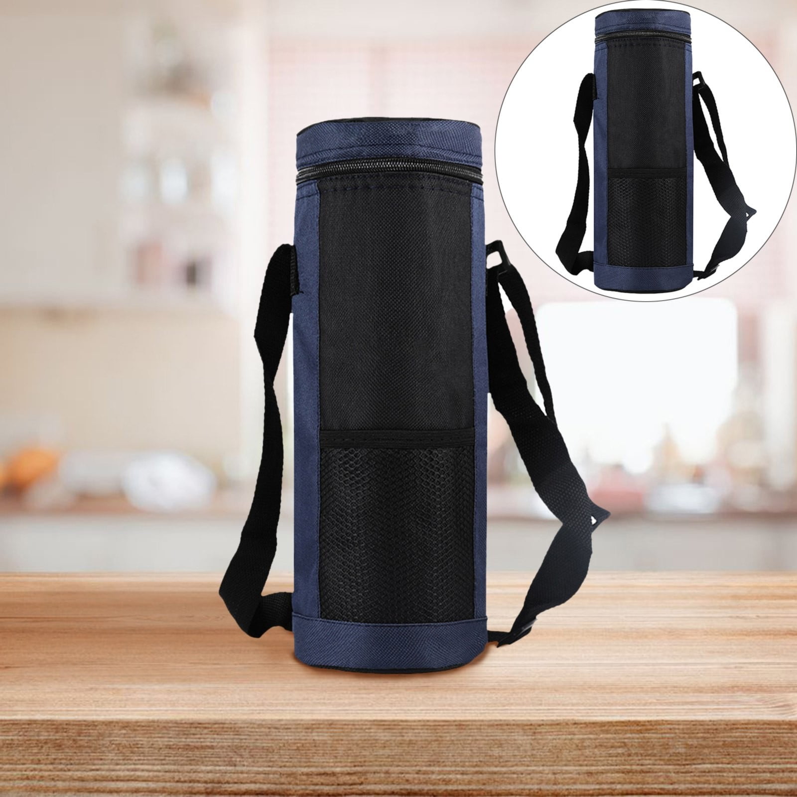 Cooler Bag Insulated Water Bottle Bag with Shoulder Strap Bottle Sleeve ...