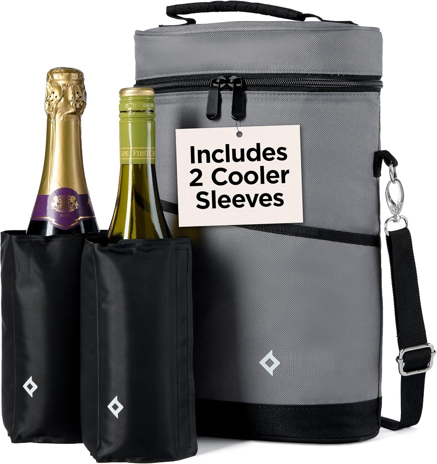Cooler Bag Two Cooler Sleeves - 2 Bottles - Keeps Drinks Cold for Hours ...