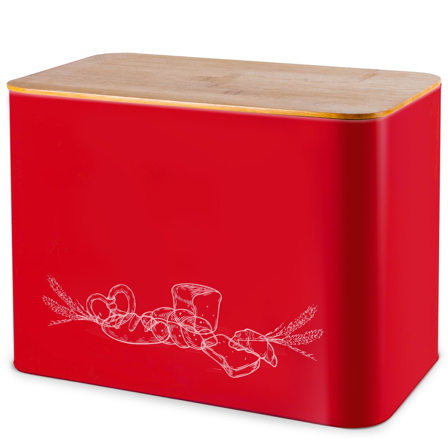 Cooler Kitchen Extra Large Vertical Bread Box W/ Bamboo Cutting Board ...