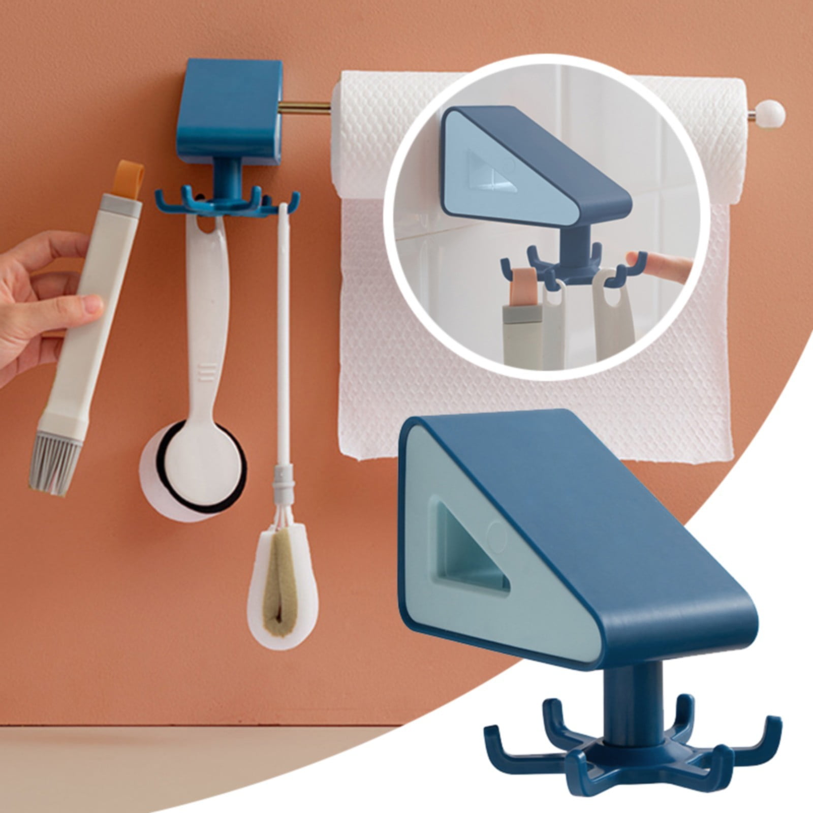 Cooler Kitchen Silicone Spoon Rest Kitchen Hanging Utensil Holder 360° Rotating Folding Hooks ...