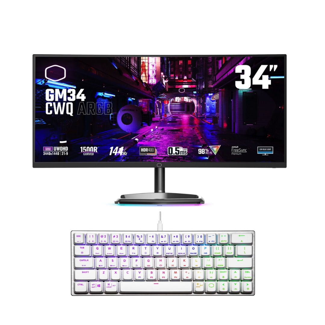 Cooler Master 34-Inch 1500R Curved ARGB UWQHD 3440x1440 Gaming Monitor ...