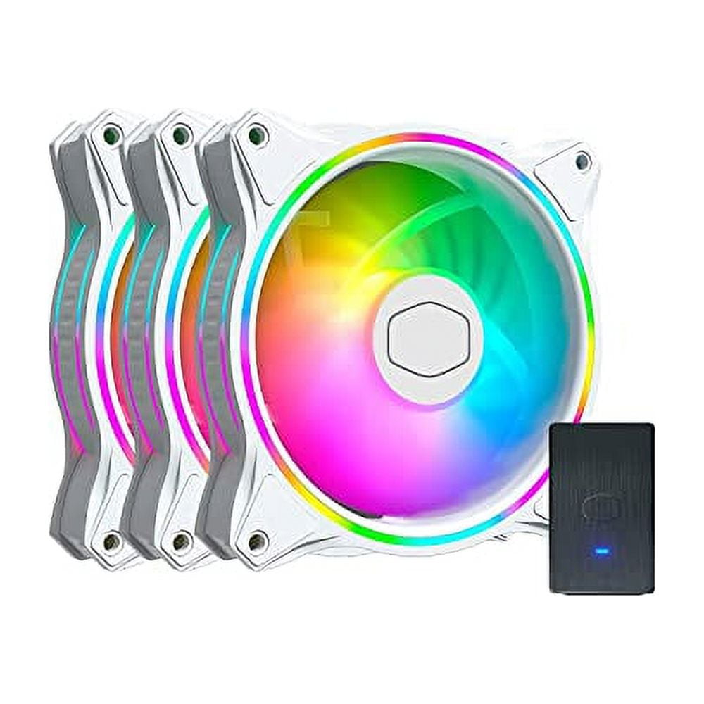 Cooler Master MasterFan MF120 Halo White, 120mm RGB PC Fan, 3 Pack MFL ...