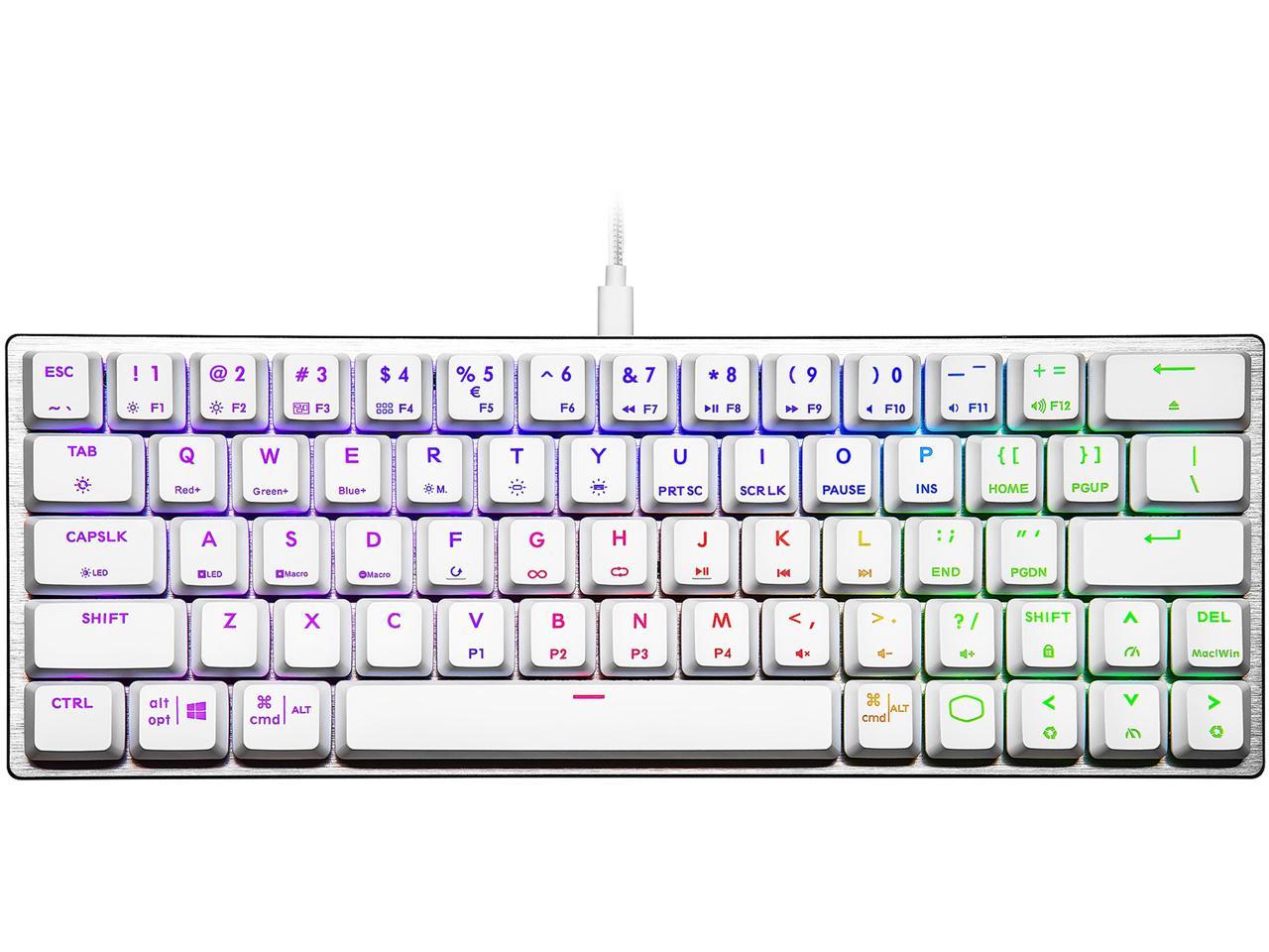 Cooler Master SK620 60% Sliver White Mechanical Keyboard with Low ...