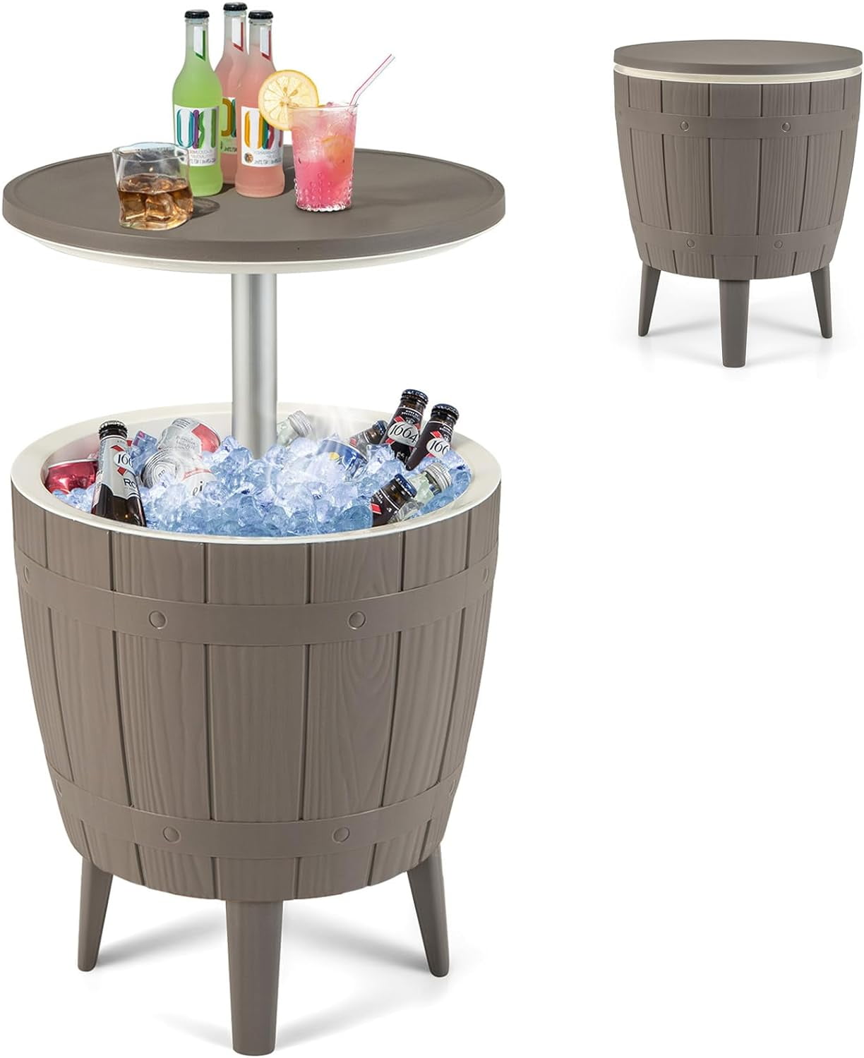 Cooler Side Table Outdoor - 10 Gallon Cooler Table with Drainage Plug ...