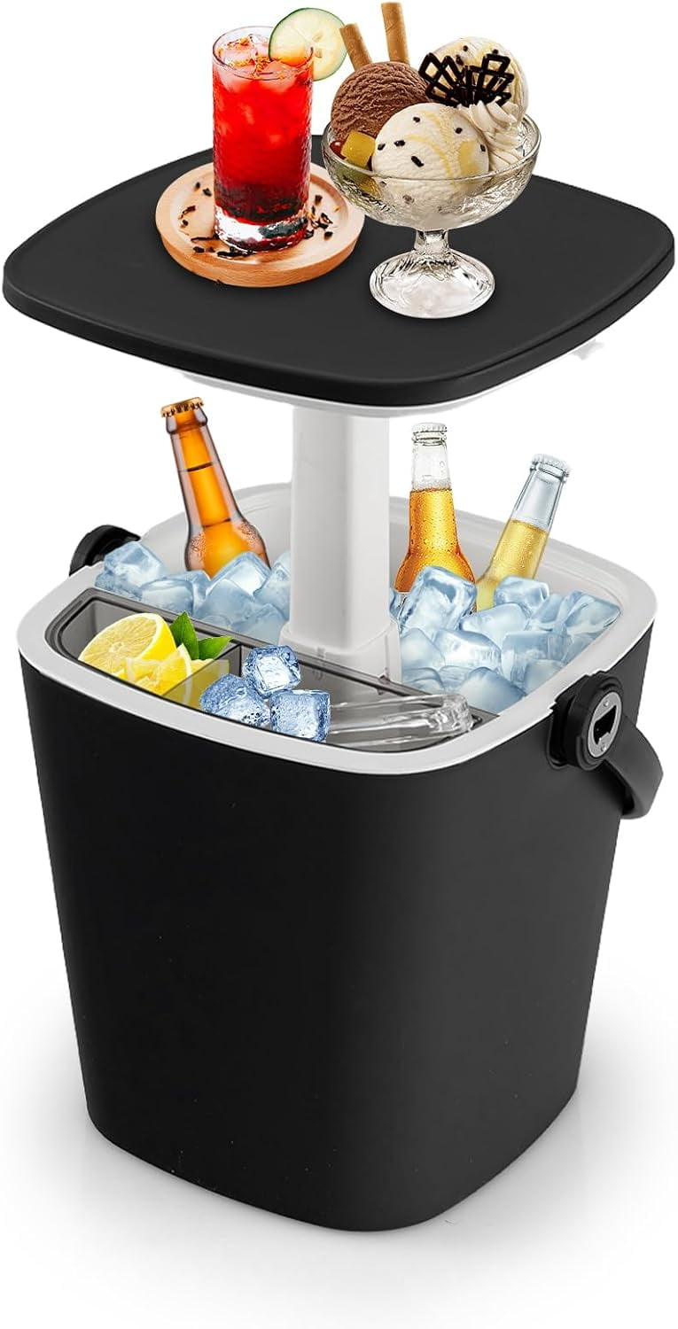 Cooler Table, Portable 4 Gallon All-Weather Beer and Wine Table Cooler ...