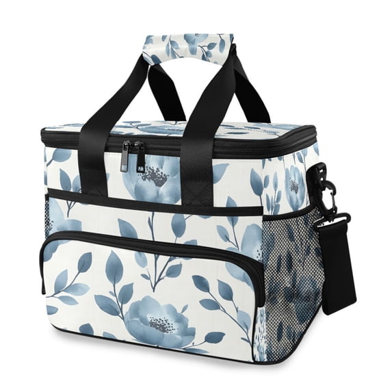 Cooler bag Blue Watercolor Floral 15L Insulated Lunch Bag Large Cooler ...