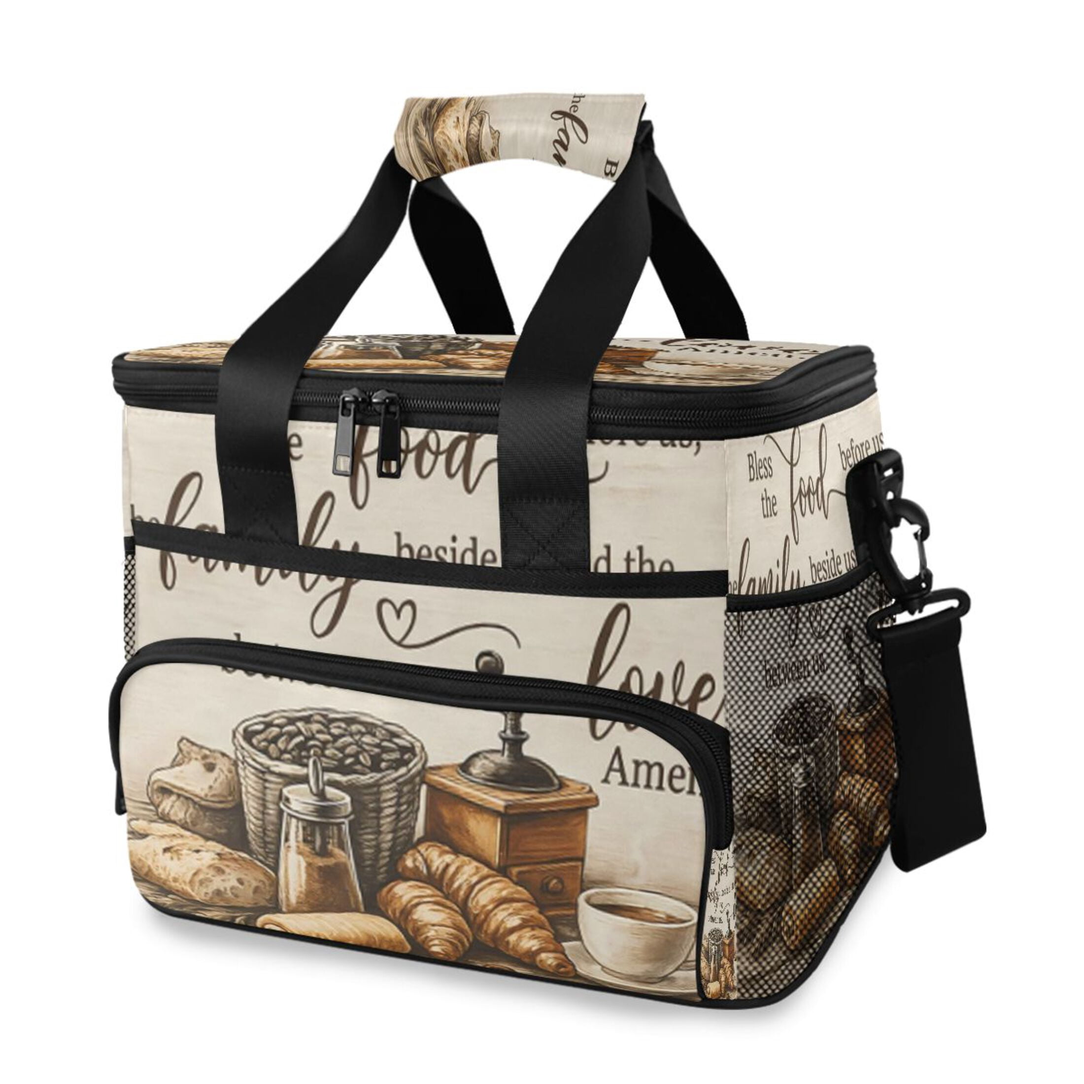Cooler bag Coffee Bread 15L Insulated Lunch Bag Large Cooler Suitable ...