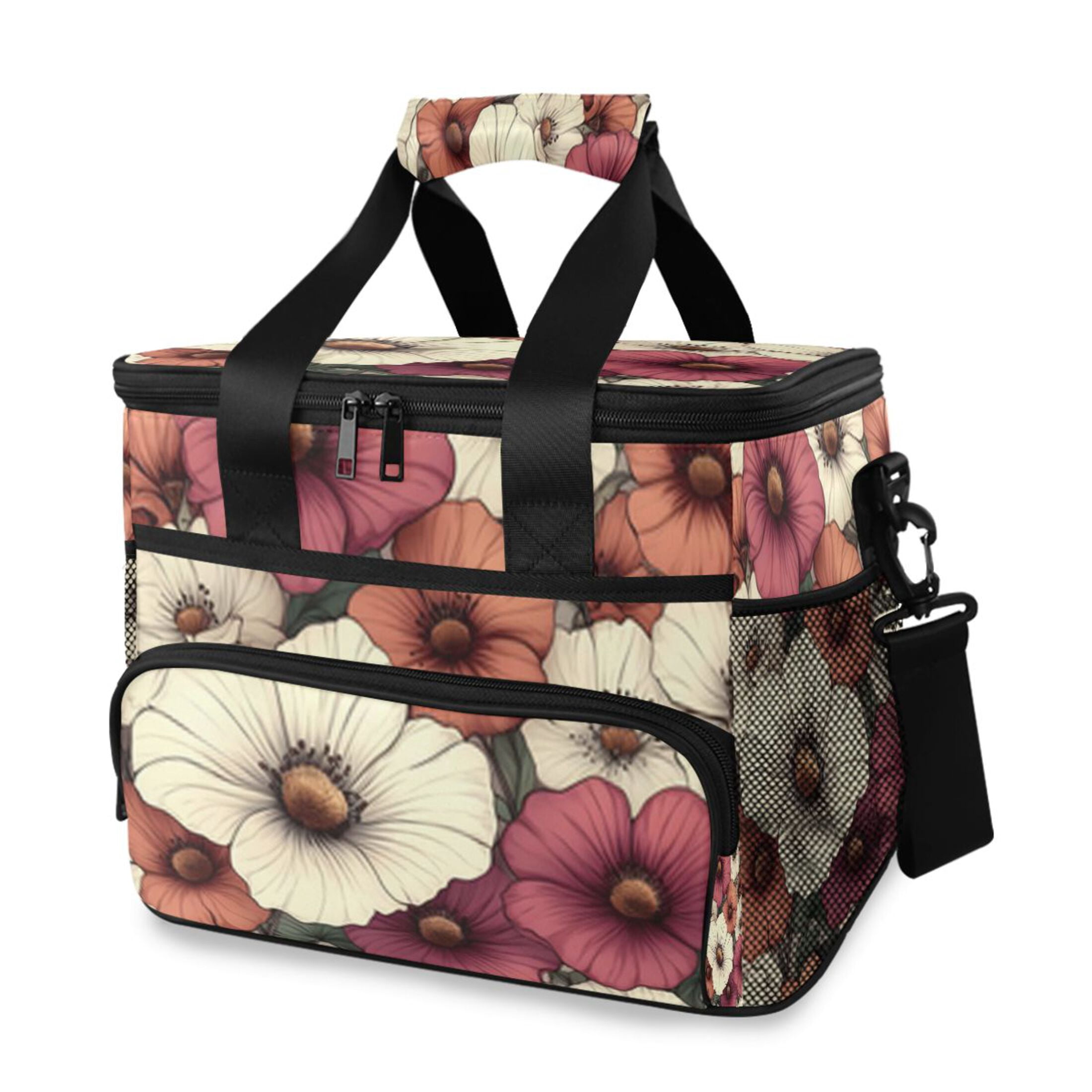 Cooler bag Vintage Style Beautiful Flowers 15L Insulated Lunch Bag ...