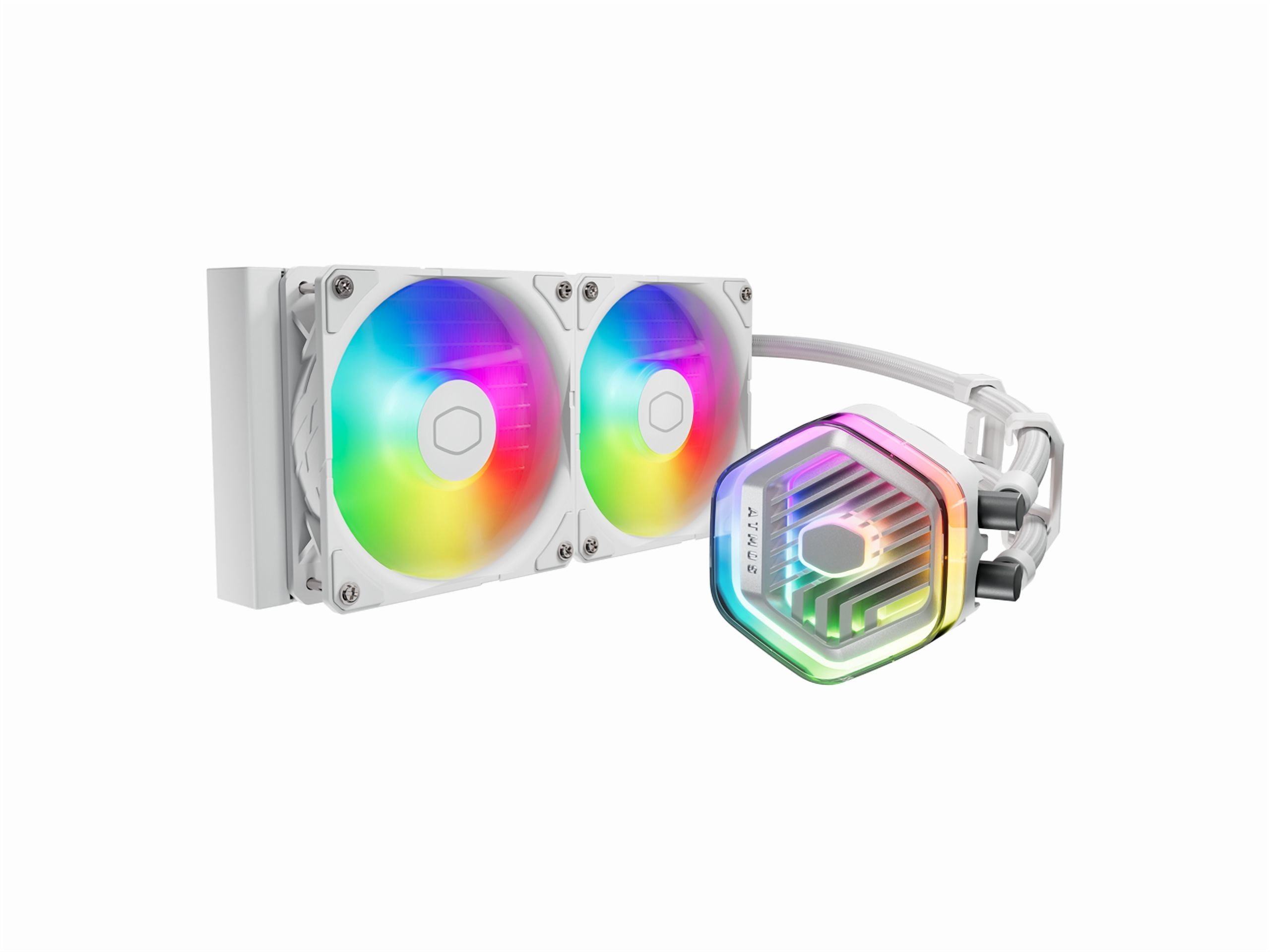 Free Shipping! CoolerMaster MasterLiquid 240 Atmos White ARGB Close ...