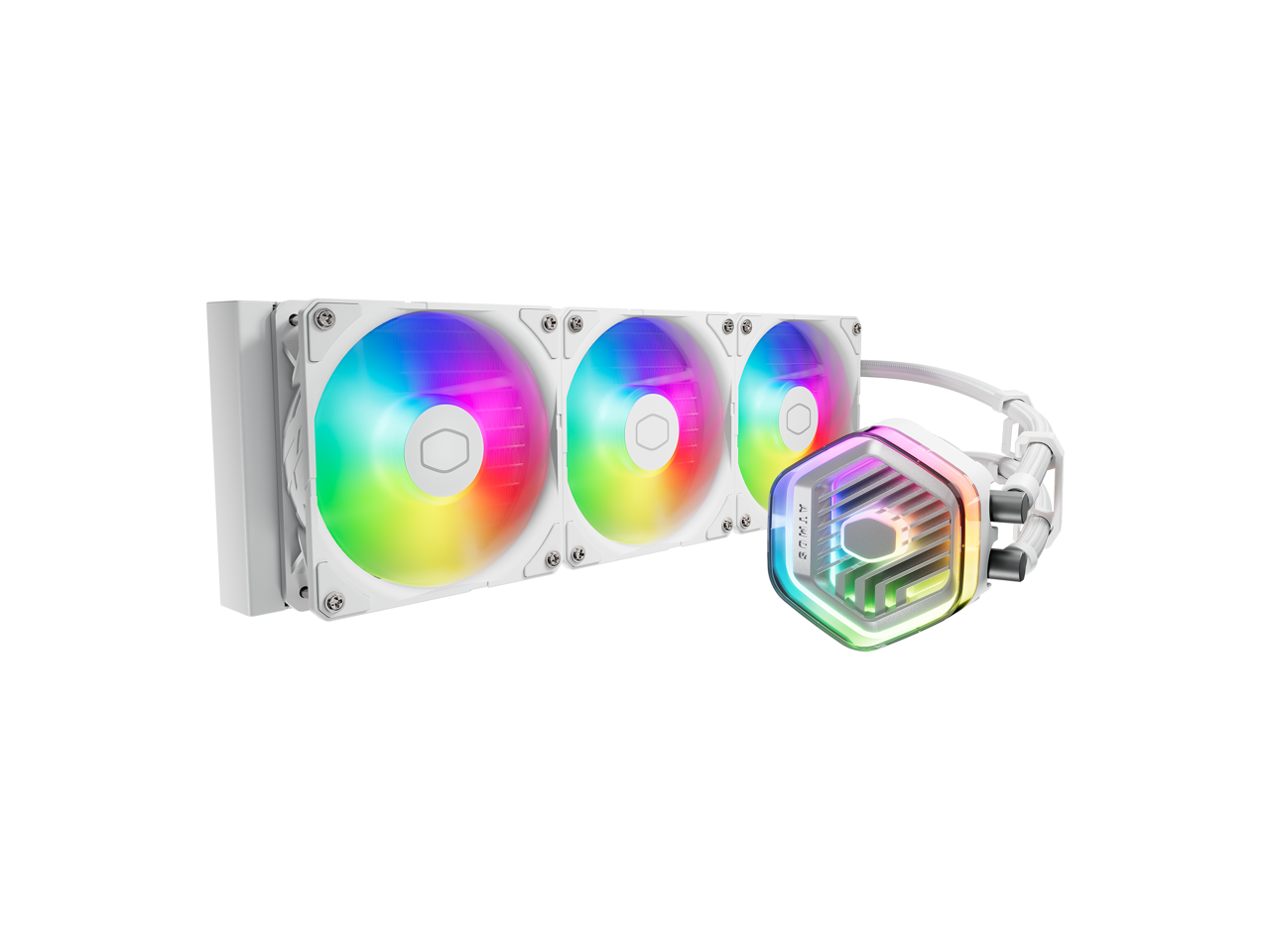 CoolerMaster MasterLiquid 360 Atmos White ARGB Close-Loop AIO Liquid ...