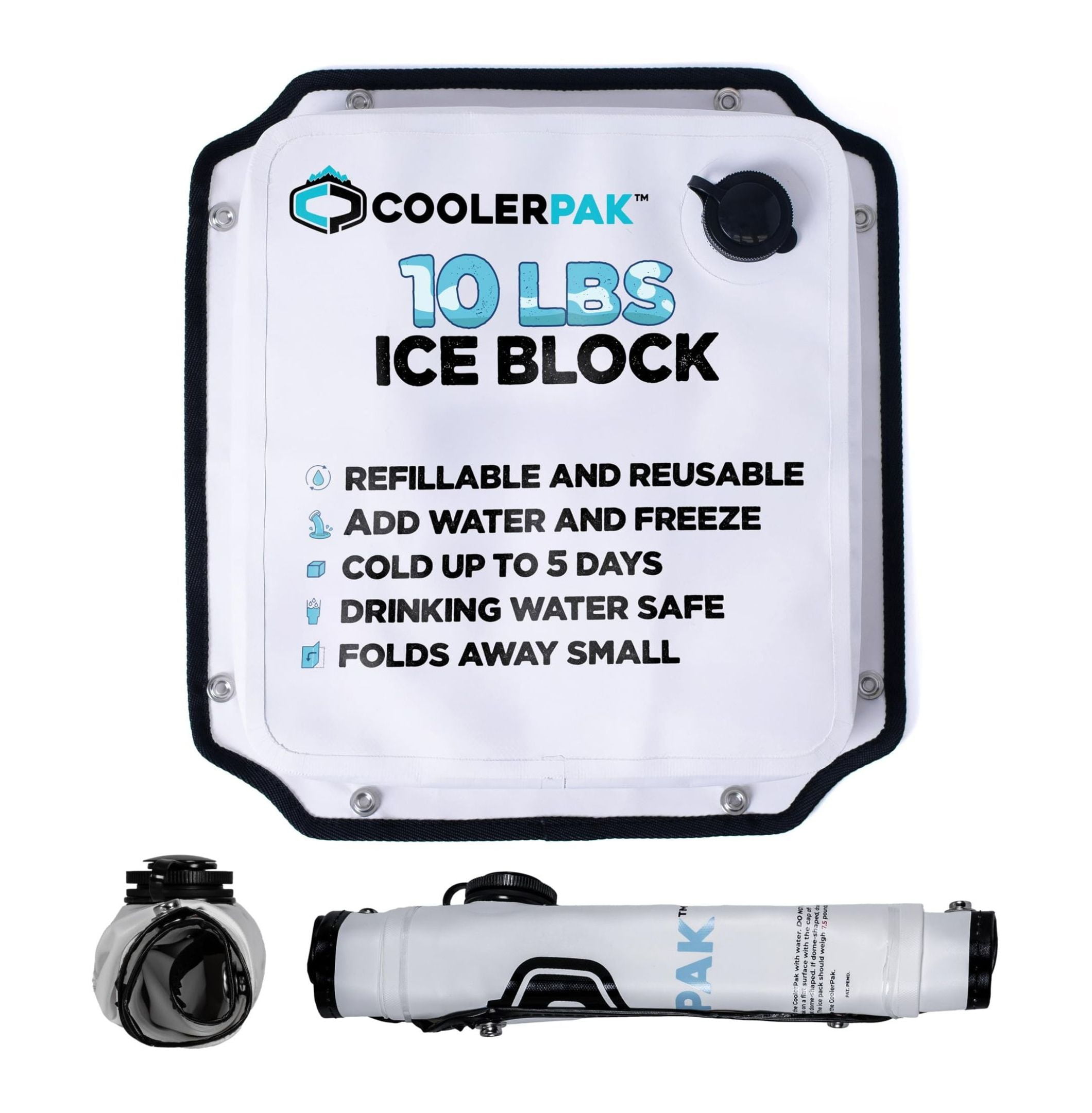 CoolerPak 10lb Ice Pack - Refillable Reusable – Cold for Days – Non ...