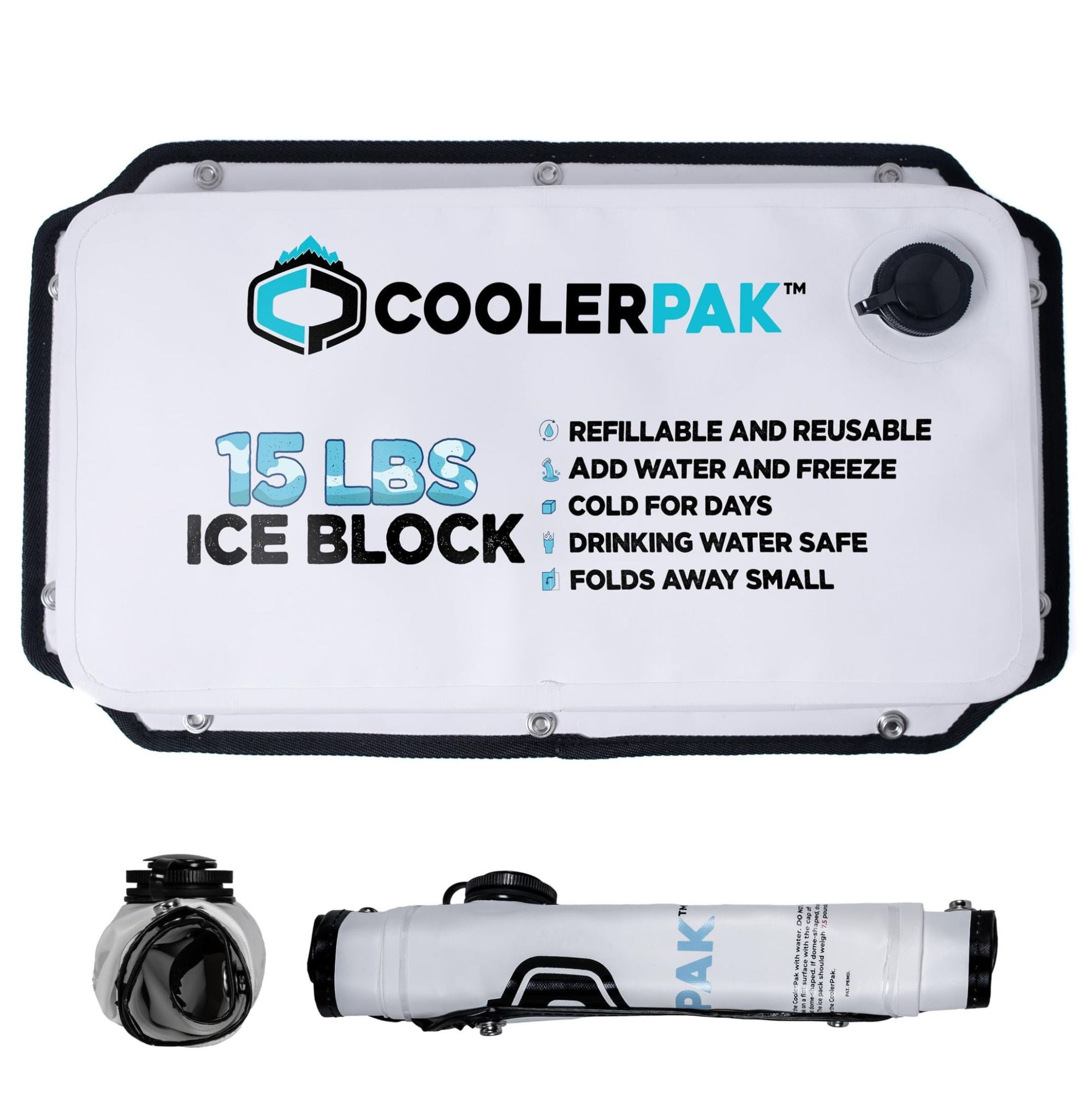 CoolerPak 15lb Ice Pack -Refillable Reusable – Cold for Days – Non ...