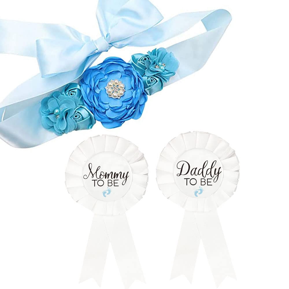 Coolerthingsdg, 3Pcs 2 Badges And A Belt Blue, Baby Blue Maternity Sash ...