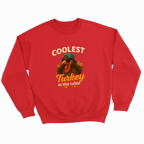 Coolest Turkey At The Table Funny Thanksgiving Boys Kids Fun Graphic ...