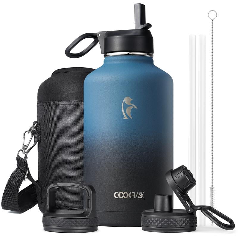 Coolflask Insulated Water Bottle - 32/40/64/87/128oz Stainless Steel ...