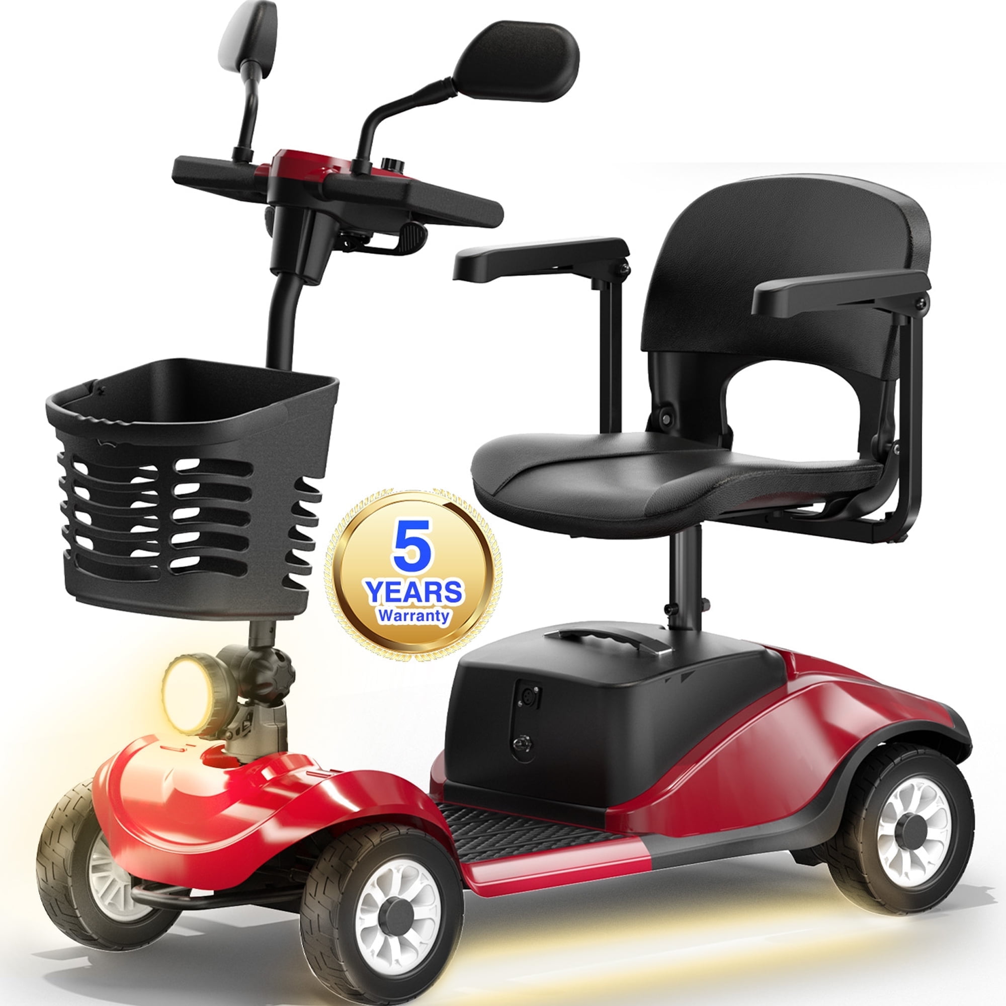 COOLHUT 4 Wheels Mobility Scooter for Seniors & Adults -20+ Miles Range ...