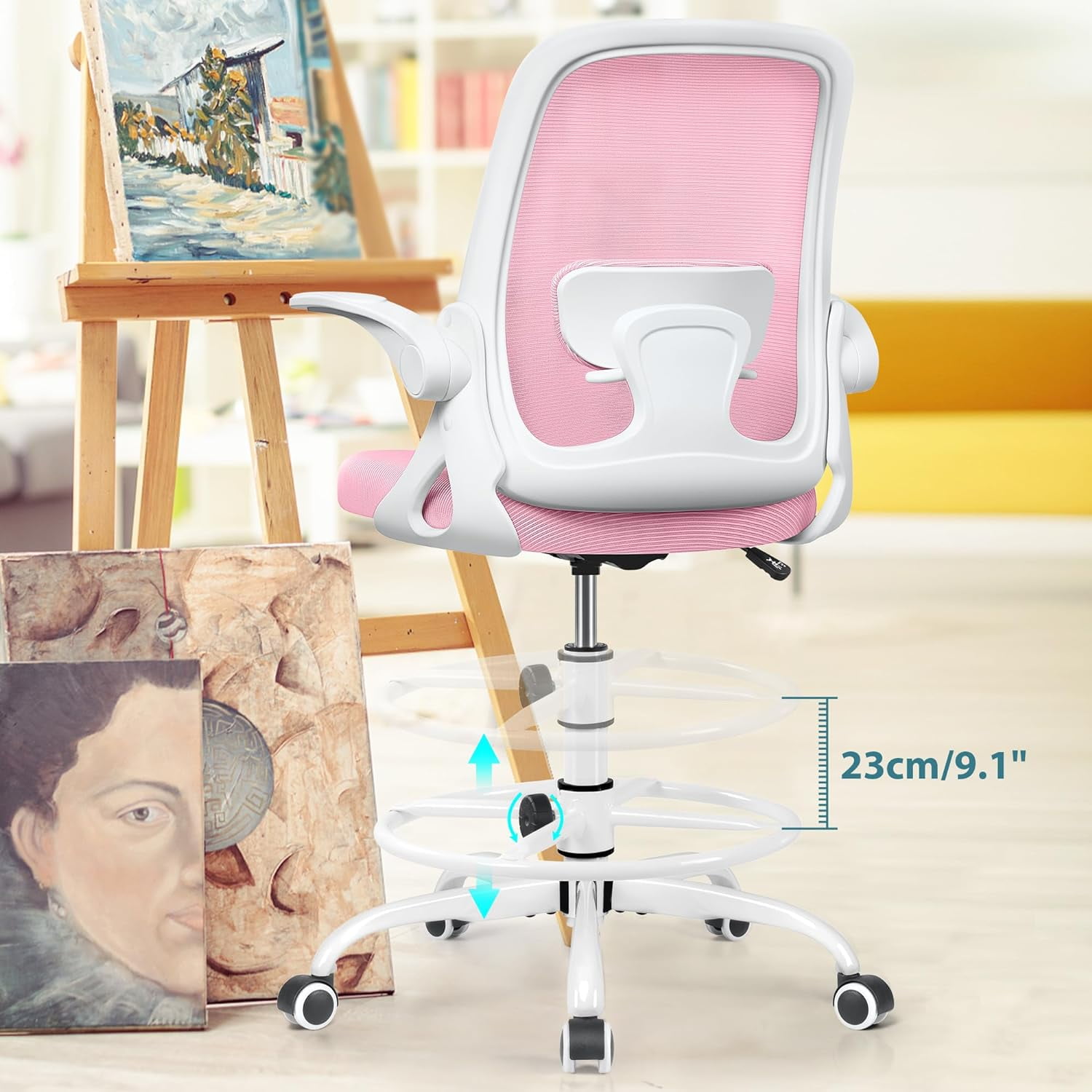 Coolhut Drafting Chair, Ergonomic Home Office Desk Chairs with Lumbar ...