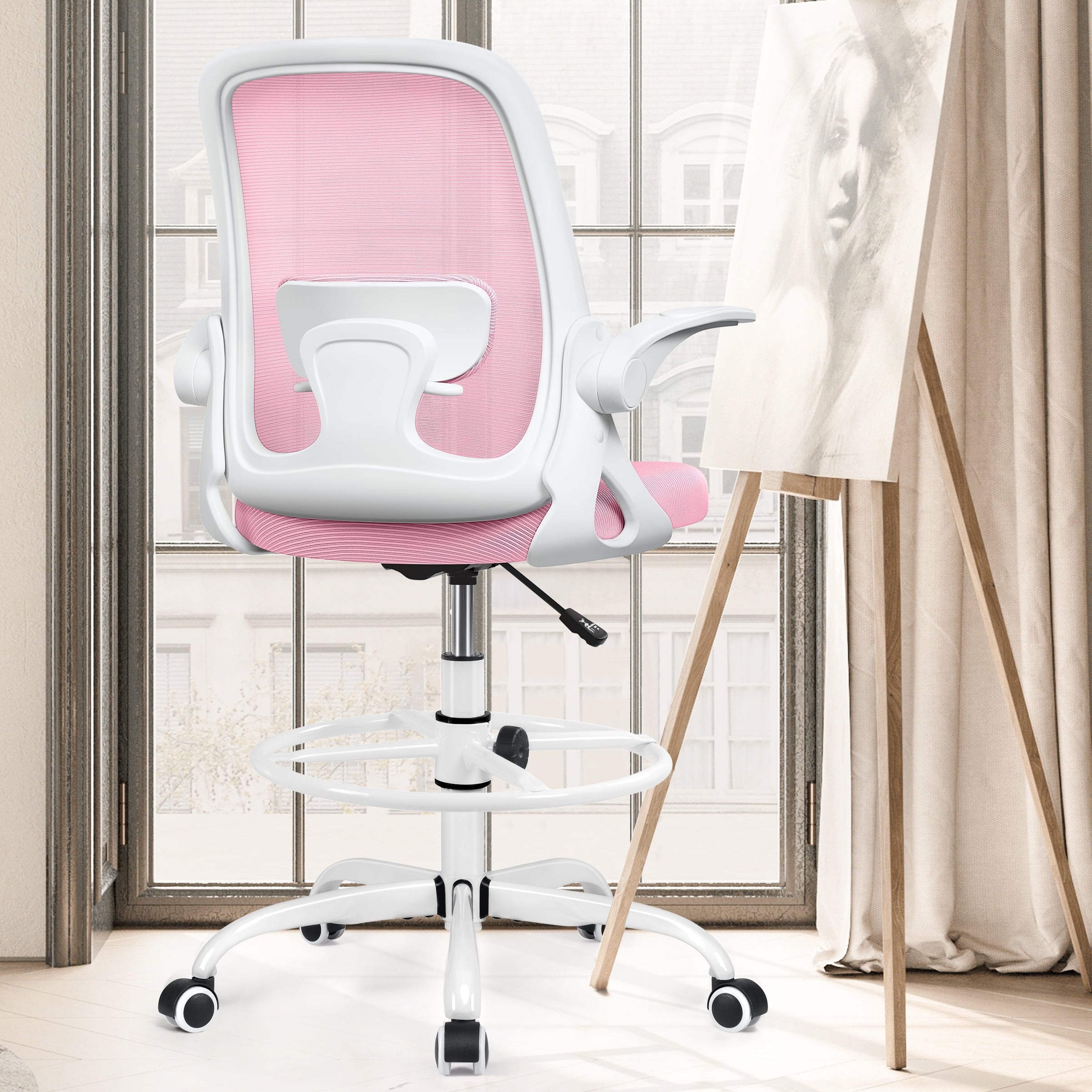 Coolhut Drafting Chair, Ergonomic Home Office Desk Chairs with Lumbar ...