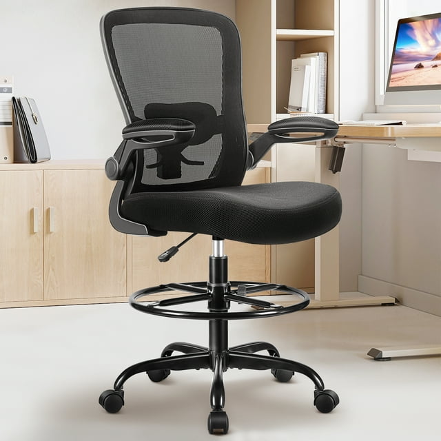 Coolhut Ergonomic High Back Office Chair with Flip-Up Armrest and ...
