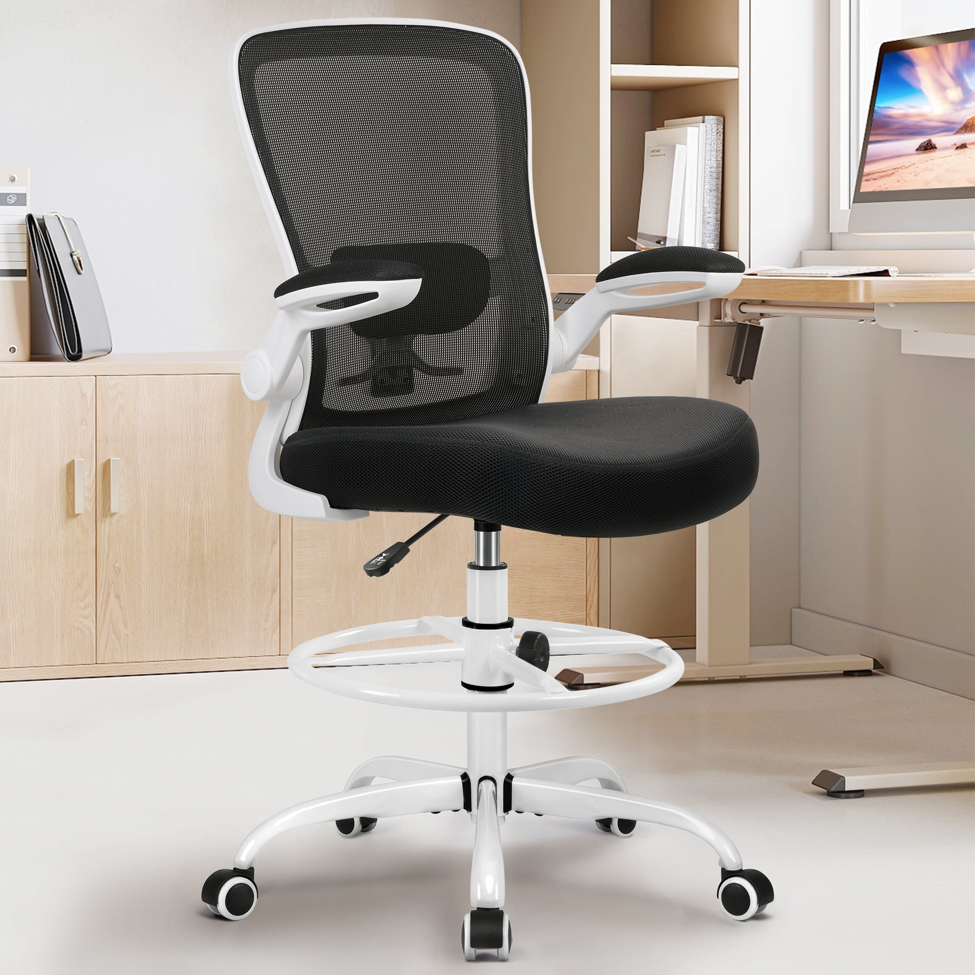 Coolhut Ergonomic Drafting Chairs, Adjustable Swivel High Back Office ...