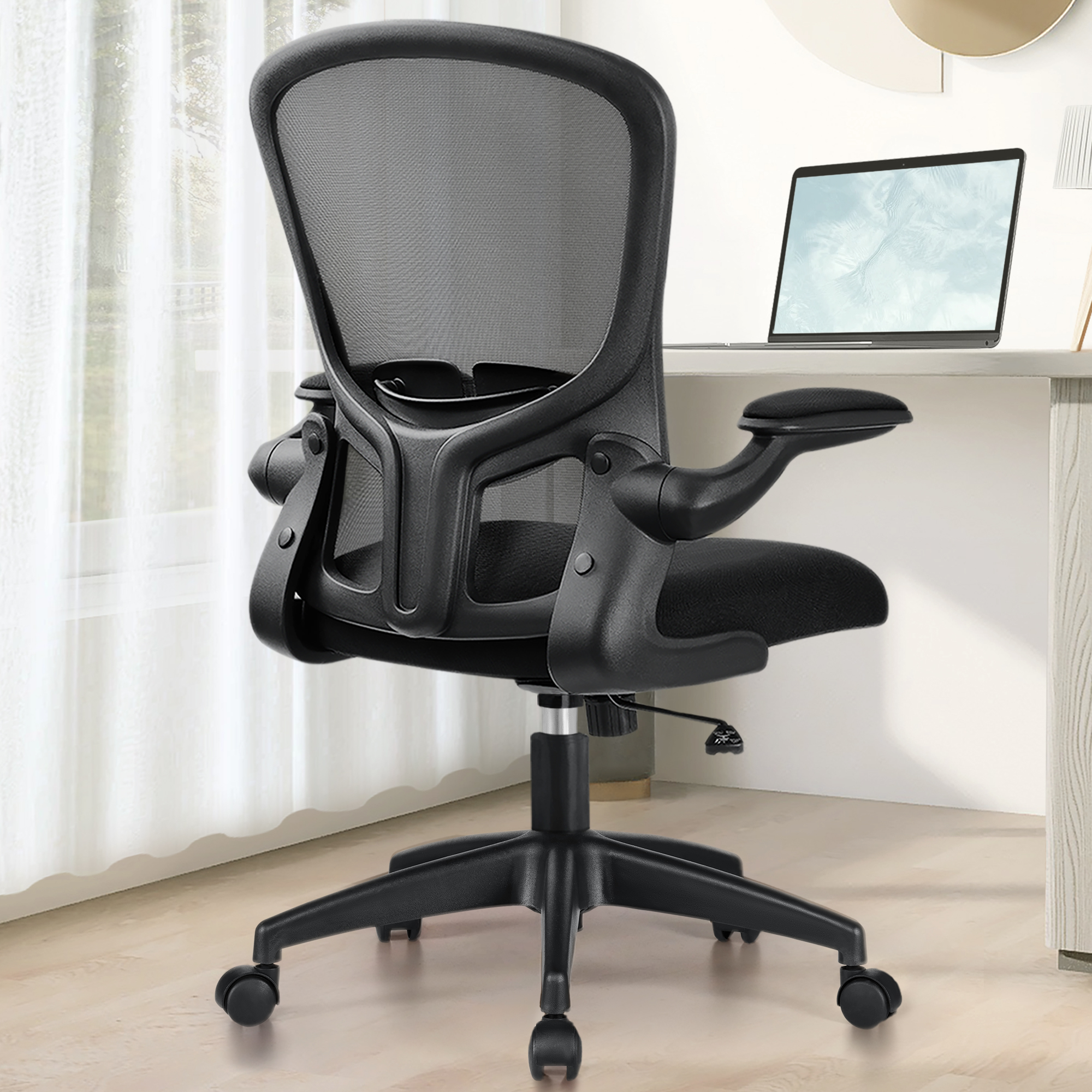 Hbada Office Task Desk Chair Swivel Home Comfort Chairs with Flip-up ...