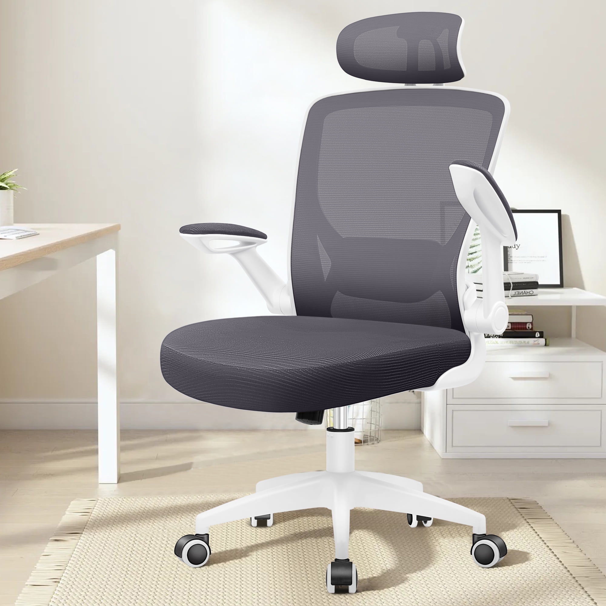 Coolhut Ergonomic Office Chair, Headrest and Flip-up Arms, Breathable ...