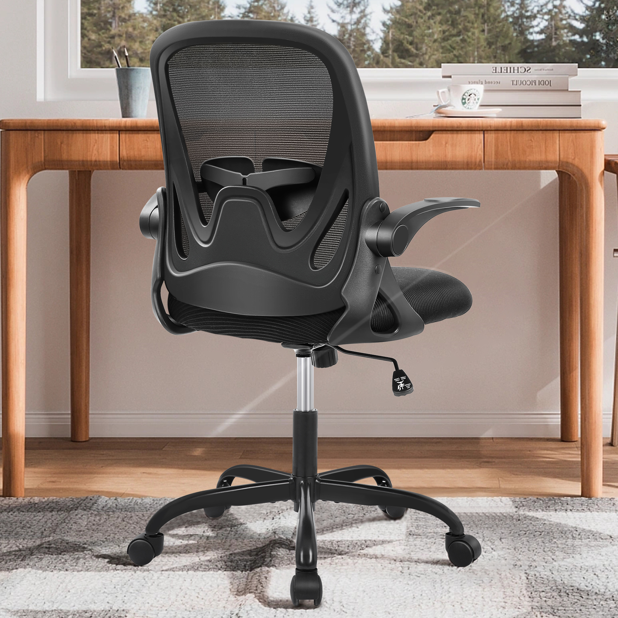 NOUHAUS ErgoFlip Mesh Office Chair Flip Up Arms. Ergonomic Desk Chair ...