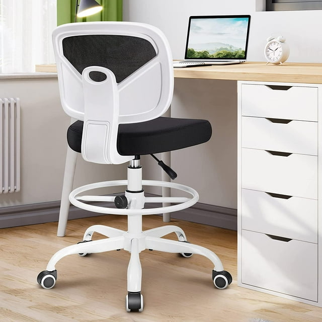 Coolhut Armless Tall Office Chair, Adjustable Height, Footrest, Low ...