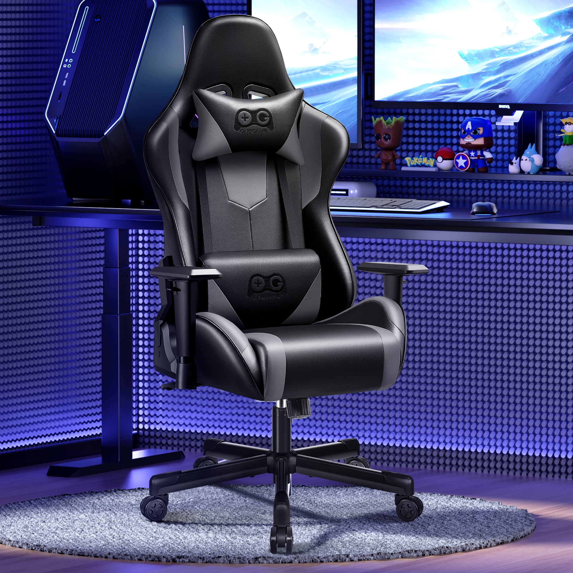 Coolhut PU Leather Gaming Chair, Ergonomic Racing Style Game Chair ...