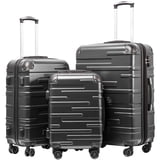 Coolife Hardside Luggage 3 Piece Set with TSA Lock, Spinner Wheels ...
