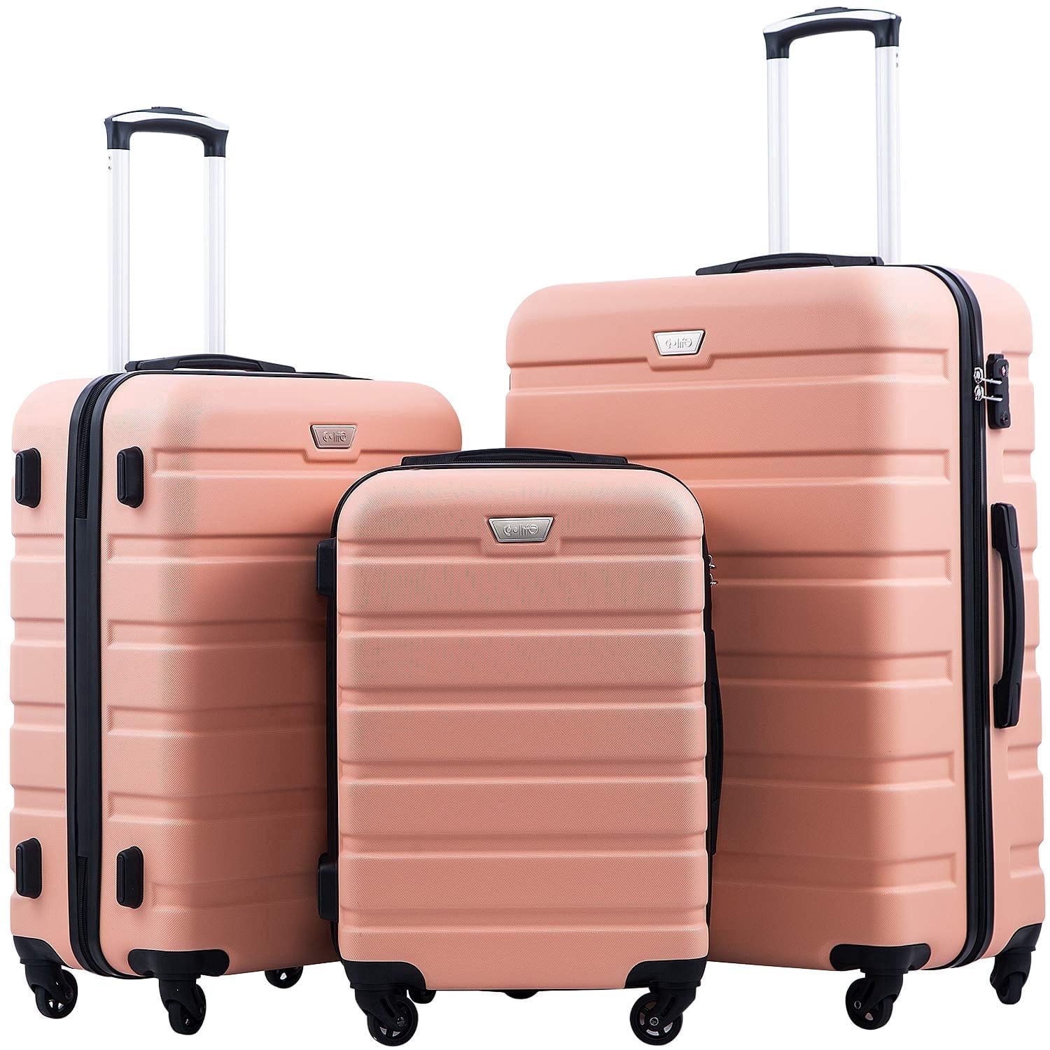 Coolife Luggage 3 Piece Set Suitcase Spinner Hardshell Lightweight TSA ...