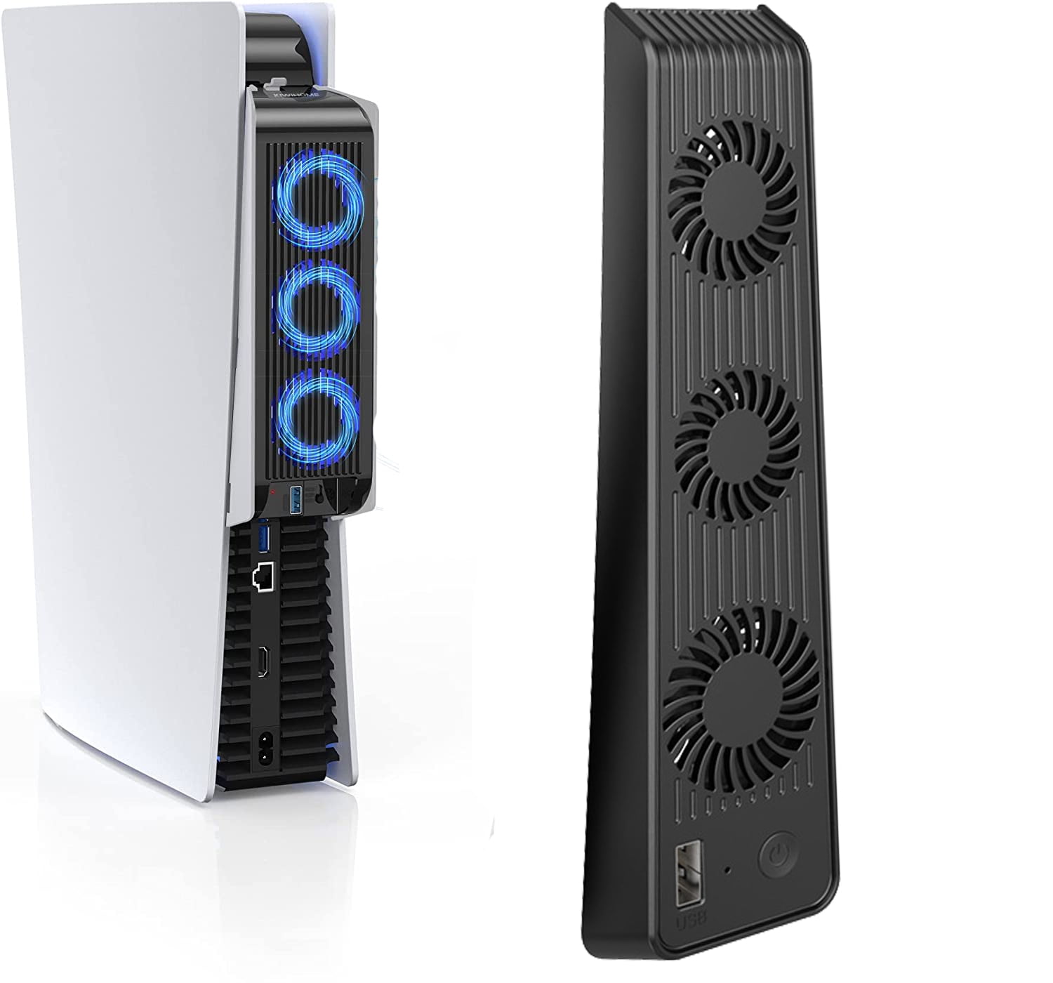 Cooling Accessories for PS5,Horizontal PS5 Cooling Fan with LED Light ...